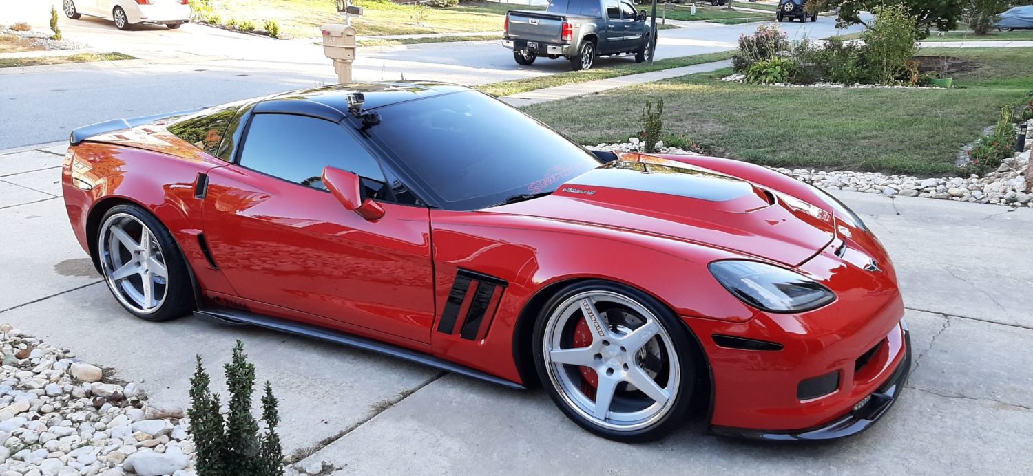 Chevrolet Corvette C6 Red with ADV.1 ADV5 Aftermarket Wheels | Wheel Front