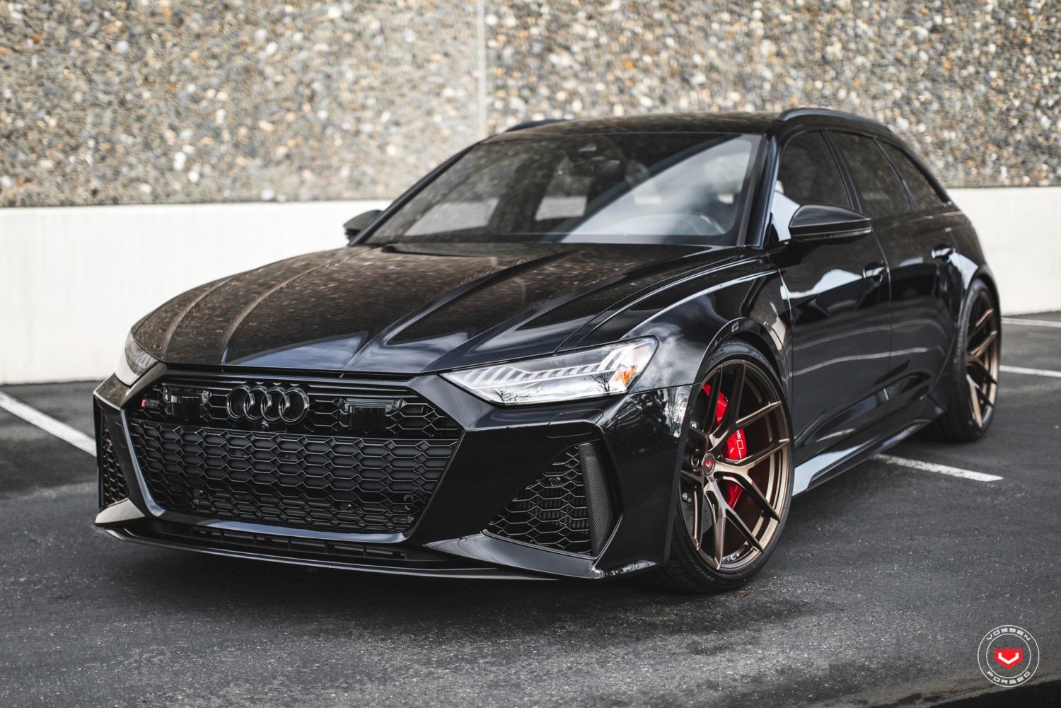 Audi RS6 C8 Black with Bronze Vossen S21-01 | Wheel Front