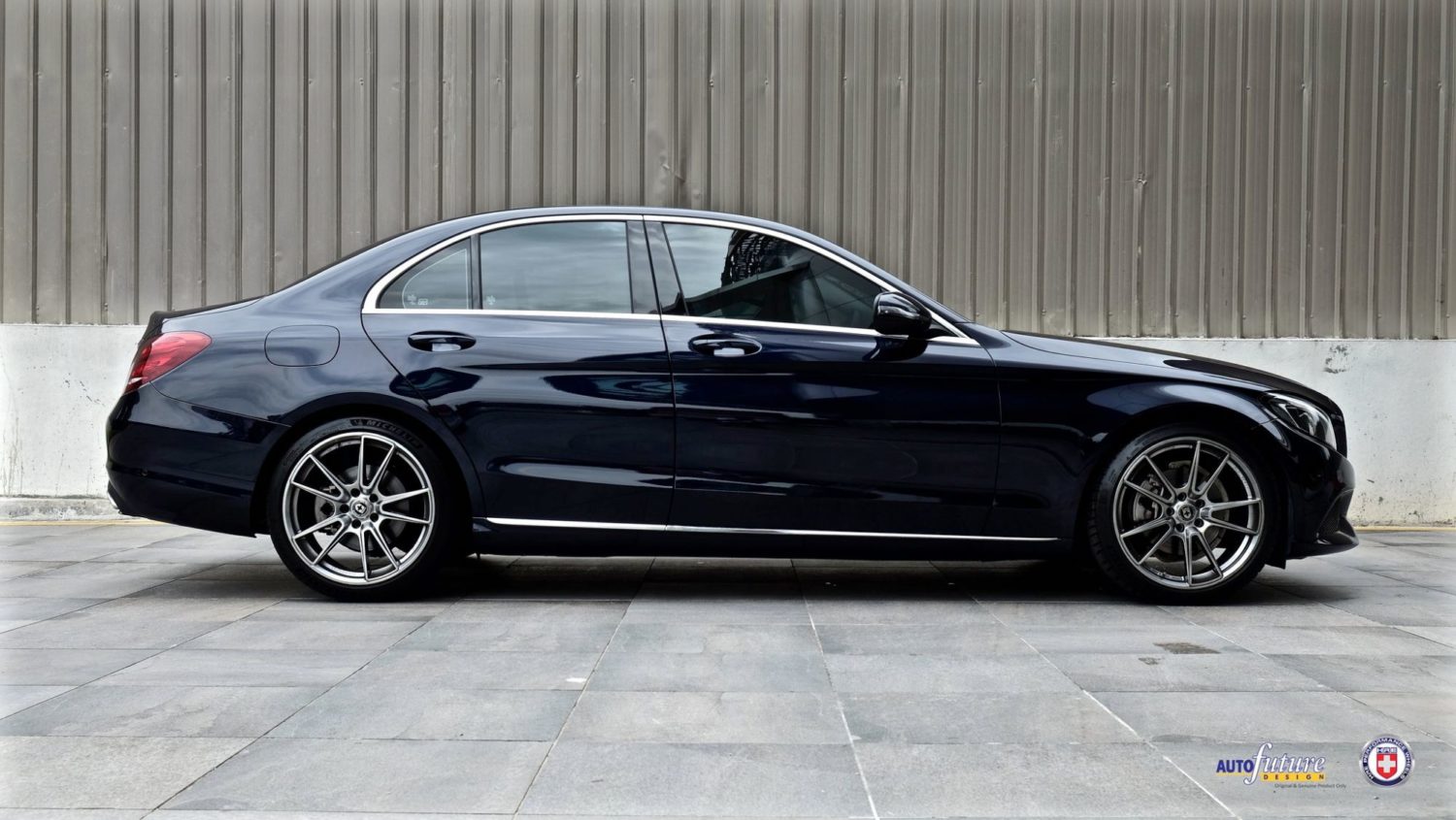 Mercedes-Benz C-Class C200 W205 Black with HRE FF04 Aftermarket Wheels ...