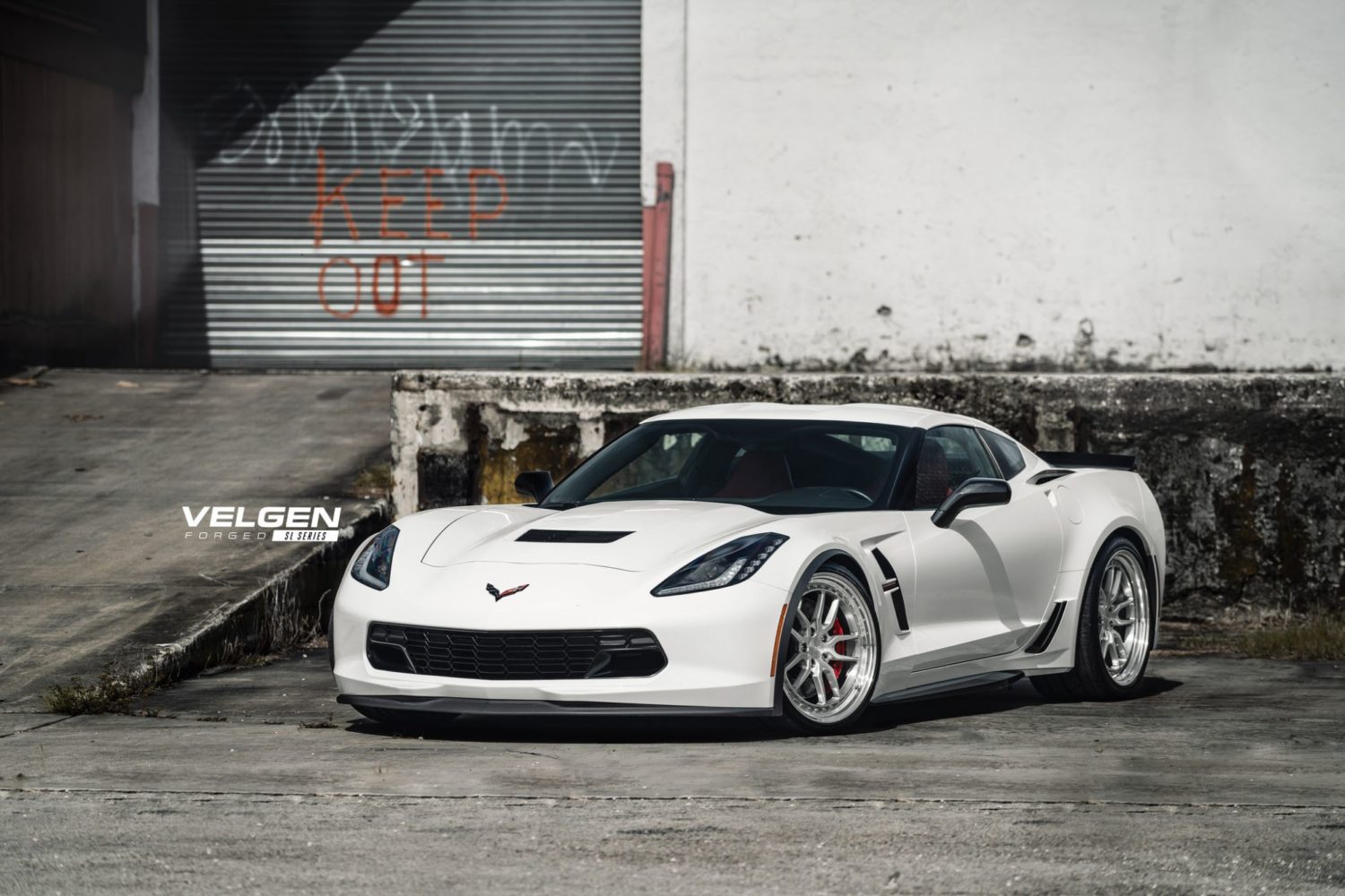 Chevrolet Corvette C7 Grand Sport White Velgen SL-10 | Wheel Front