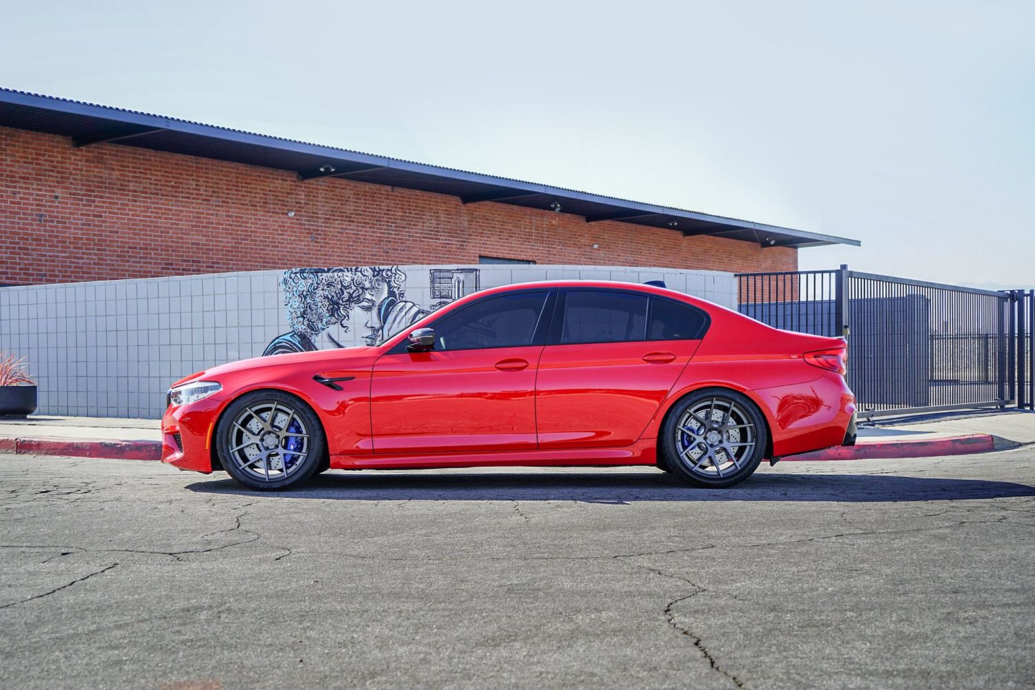 BMW M5 F90 Red on BC Forged HB05 Aftermarket Wheels | Wheel Front