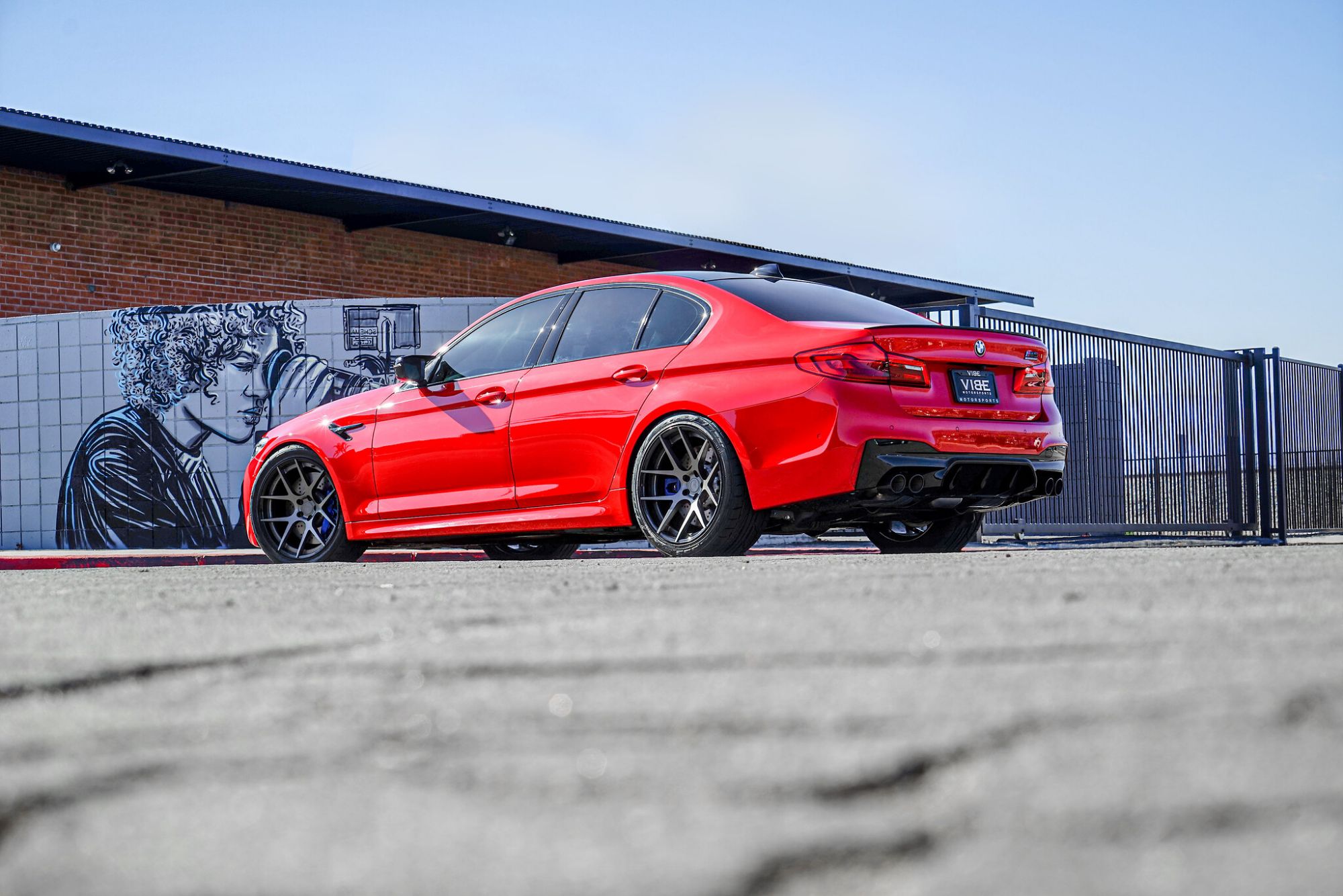 BMW M5 F90 Red on BC Forged HB05 Aftermarket Wheels
