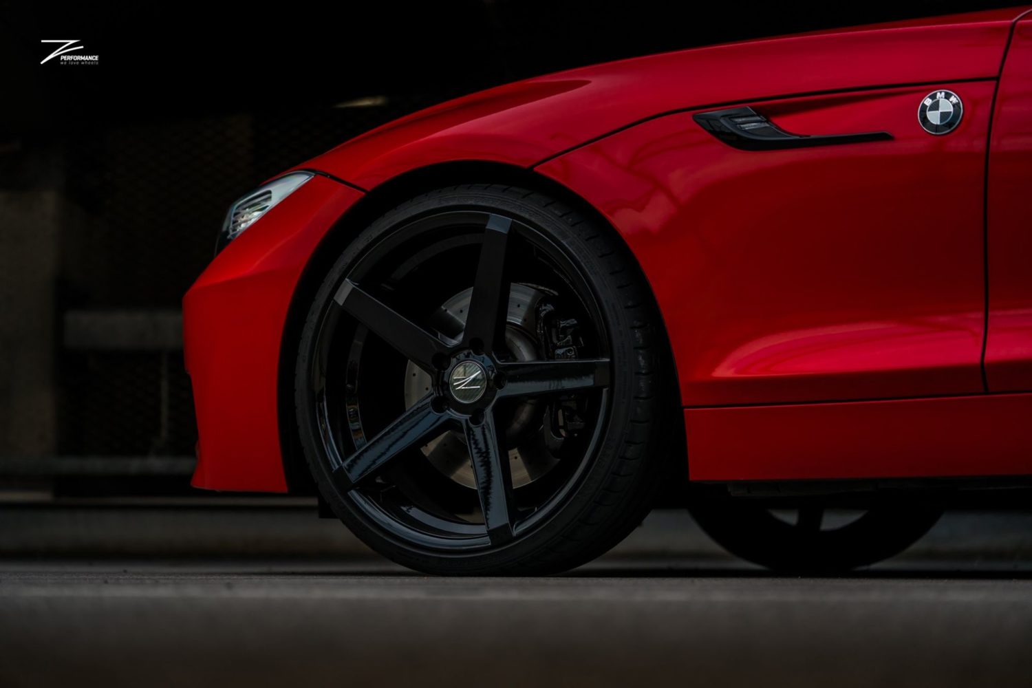BMW Z4 E89 Red with Z Performance ZP.06 Aftermarket Wheels | Wheel Front