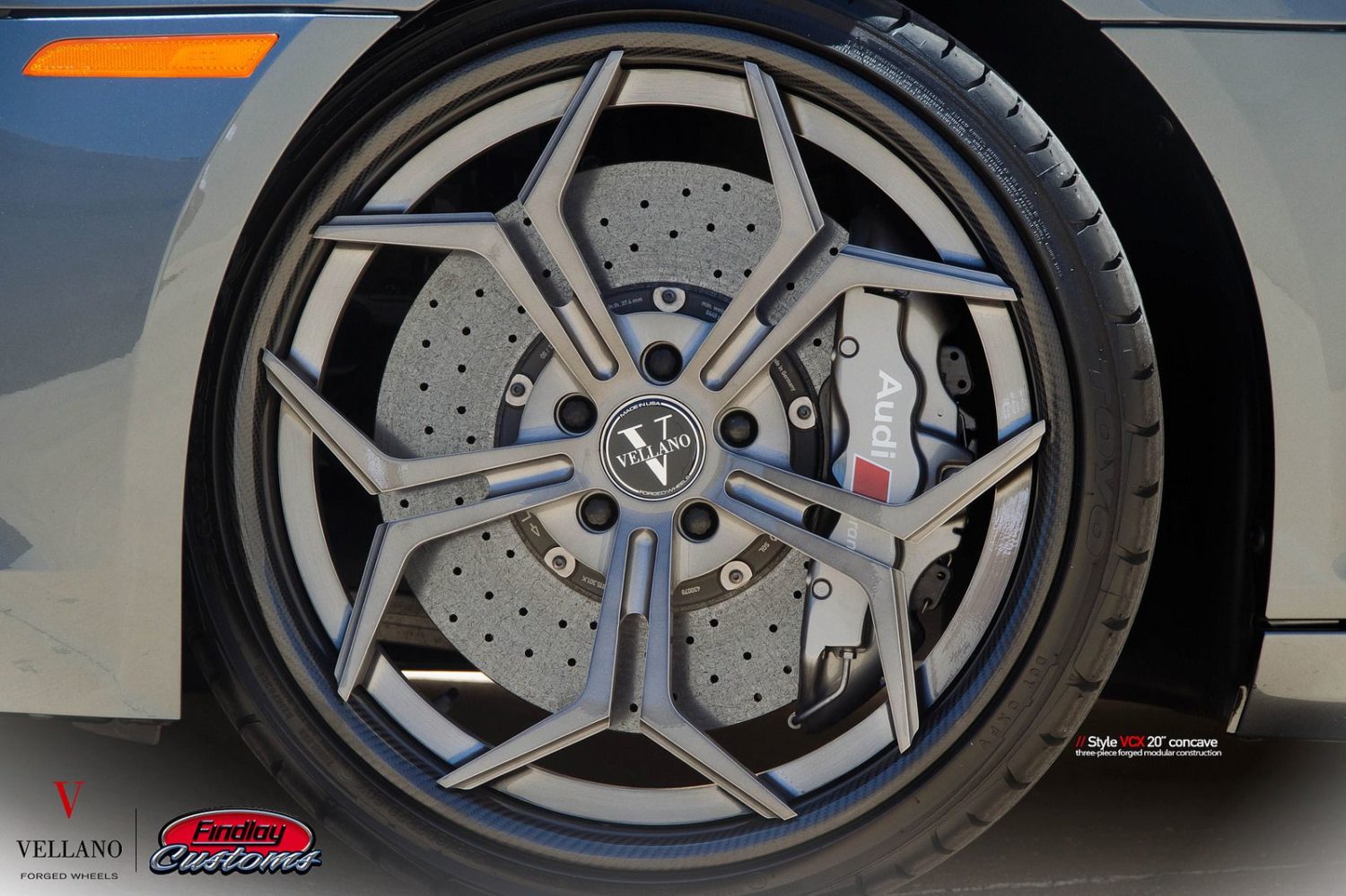 Audi R8 Grey Vellano VCX Concave Wheel | Wheel Front