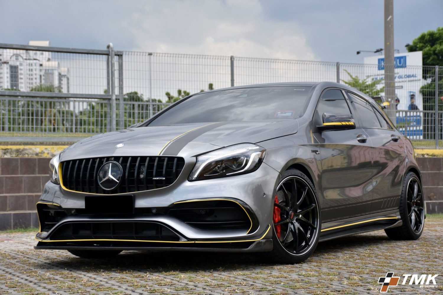 Mercedes-Benz A45 AMG W176 Grey with Rays Volk G25 Aftermarket Wheels ...