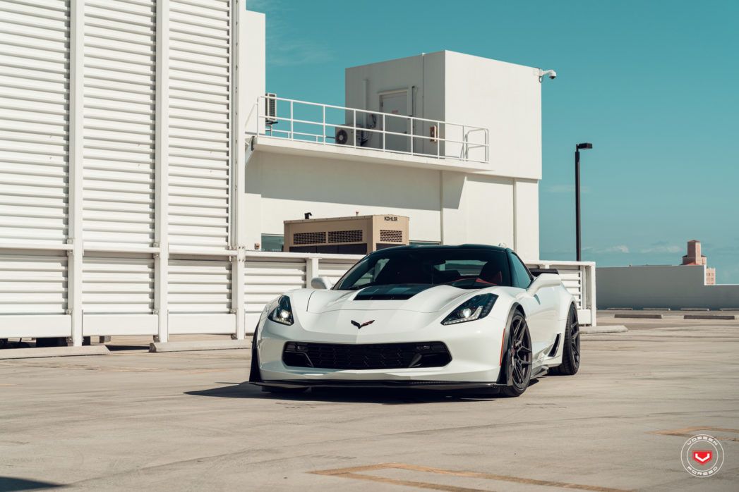 Chevrolet Corvette C7 Z06 White Vossen EVO-4R