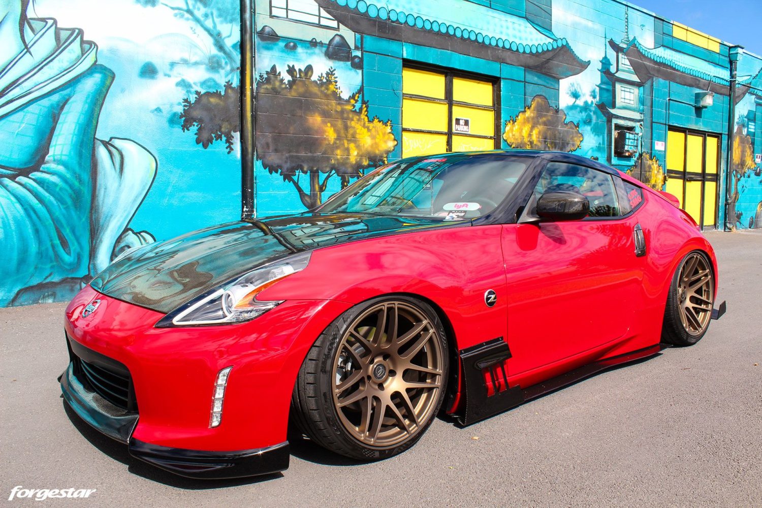 Nissan 370Z Red Forgestar F14 | Wheel Front