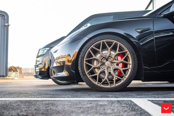 Tesla Model 3 Black with Bronze Vossen HF-2 | Wheel Front