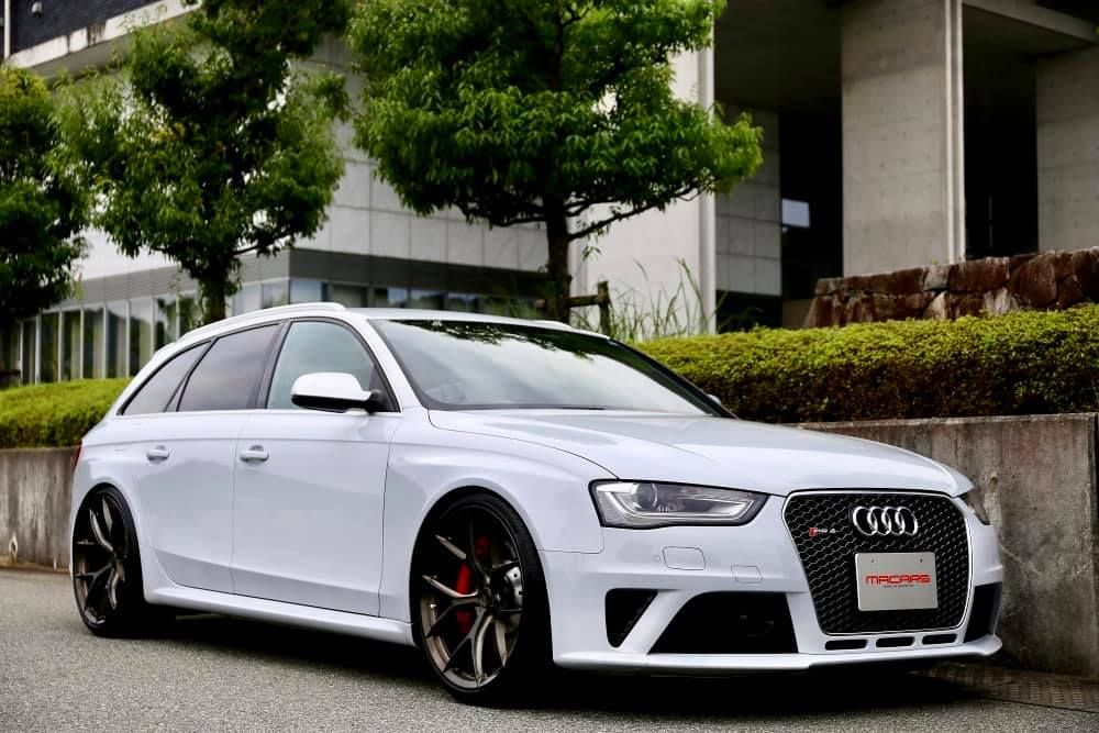 Audi RS4 Avant B8 5 White With BC Forged KL01 Aftermarket Wheels