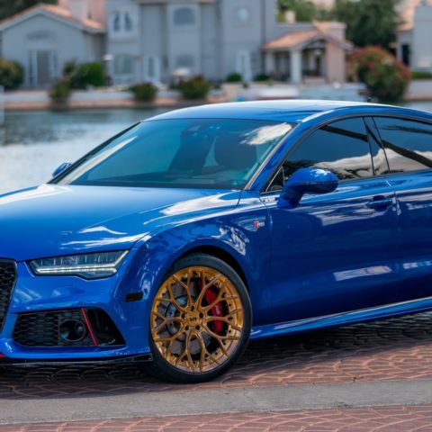 Audi RS7 C7 Blue with Variant SLT 2-piece Aftermarket Wheels | Wheel Front