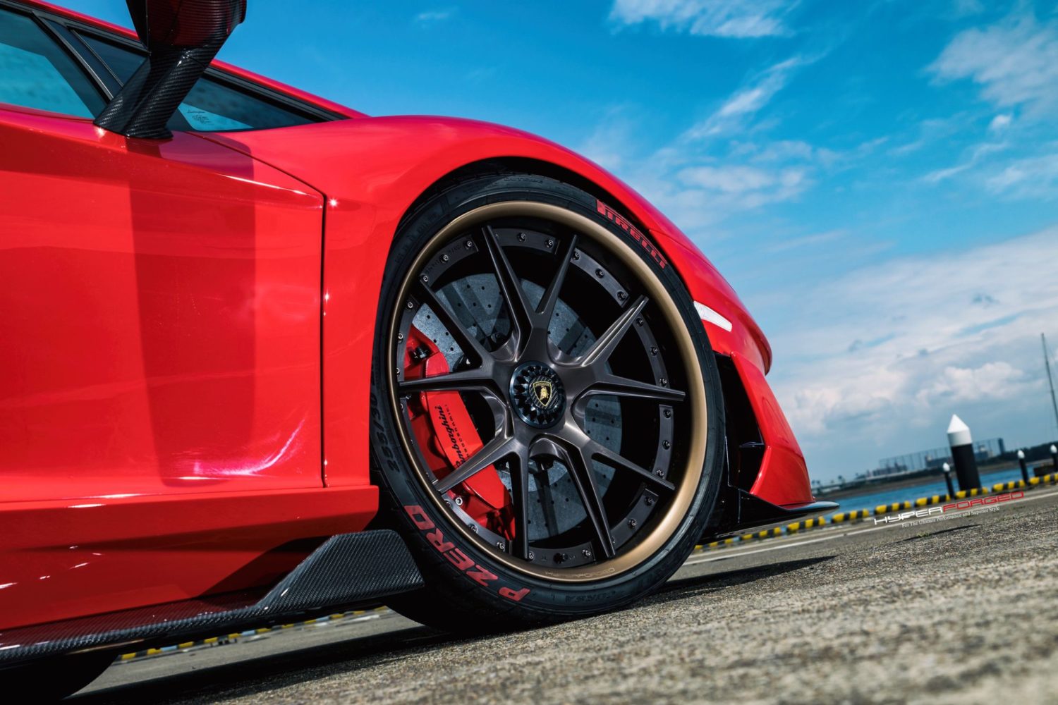 Lamborghini Aventador SVJ Red with HyperForged LC5 Aftermarket Wheels ...