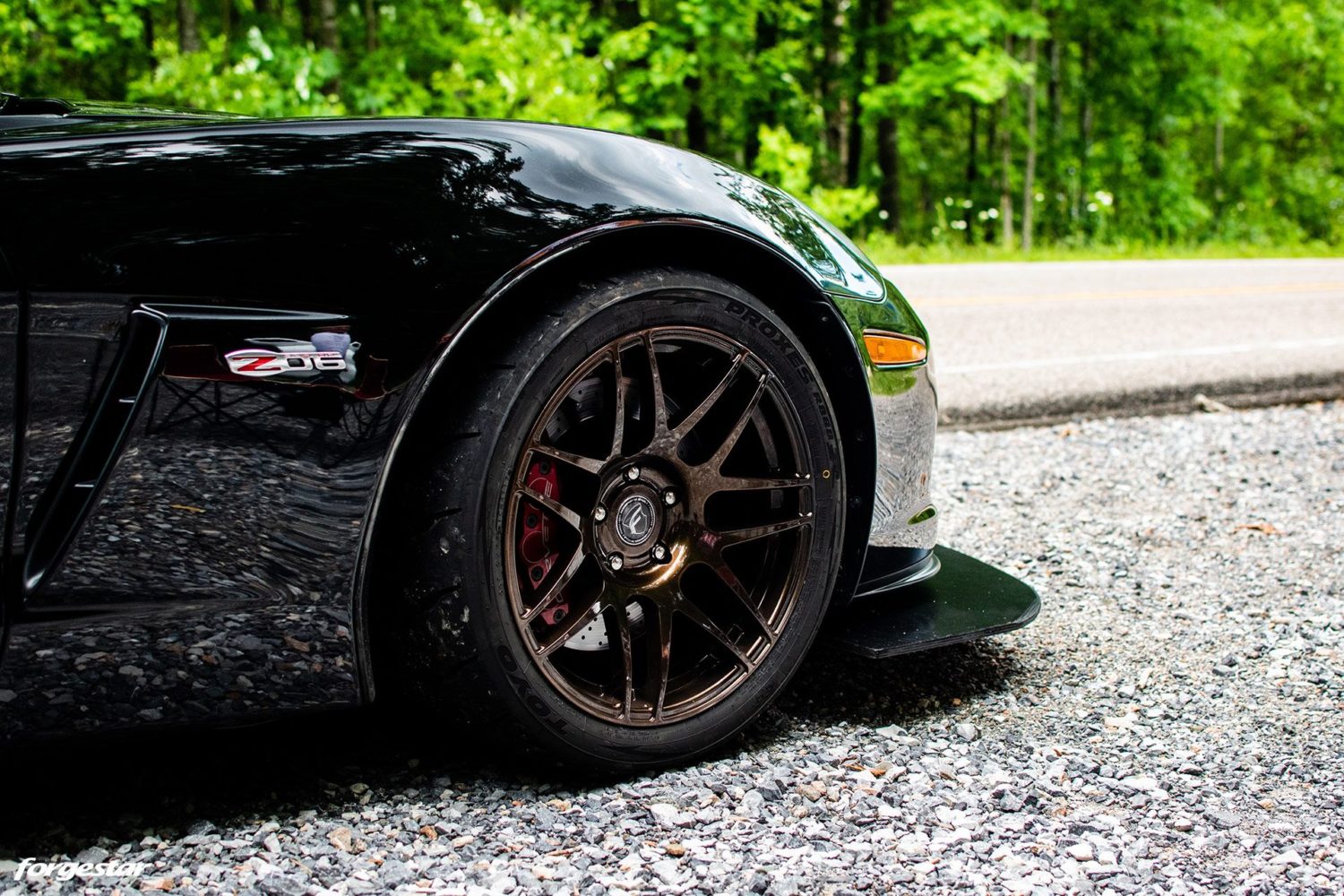 Chevrolet Corvette C6 Z06 Black Forgestar F14 | Wheel Front