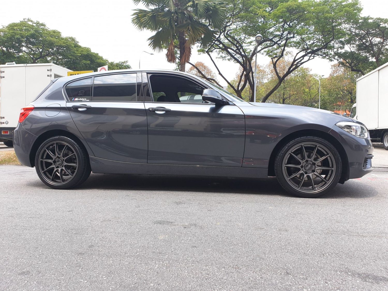 BMW 1 series F20 Grey with OZ HyperGT HLT Aftermarket Wheels | Wheel Front