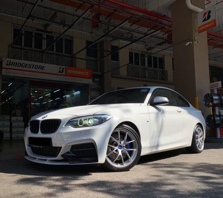 BMW 2 series M240i F22 White with BBS RI-A Aftermarket Wheels | Wheel Front