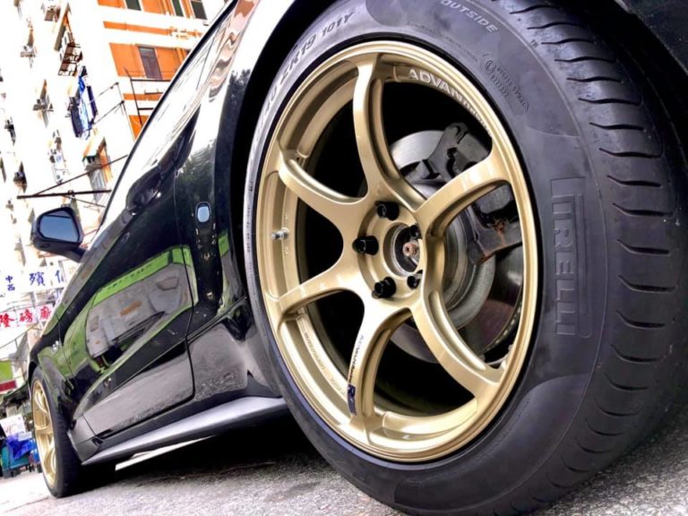 Ford Mustang GT S550 Black with Gold Advan RG3 | Wheel Front