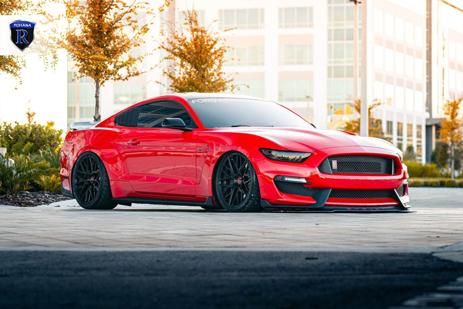 Ford Shelby Mustang GT350 Red with Rohana RFX10 Aftermarket Wheels ...