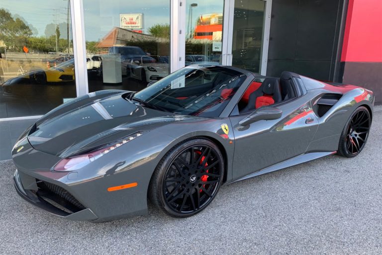 Ferrari 488 Spider Grey with Forgiato Maglia-ECL Aftermarket Wheels ...