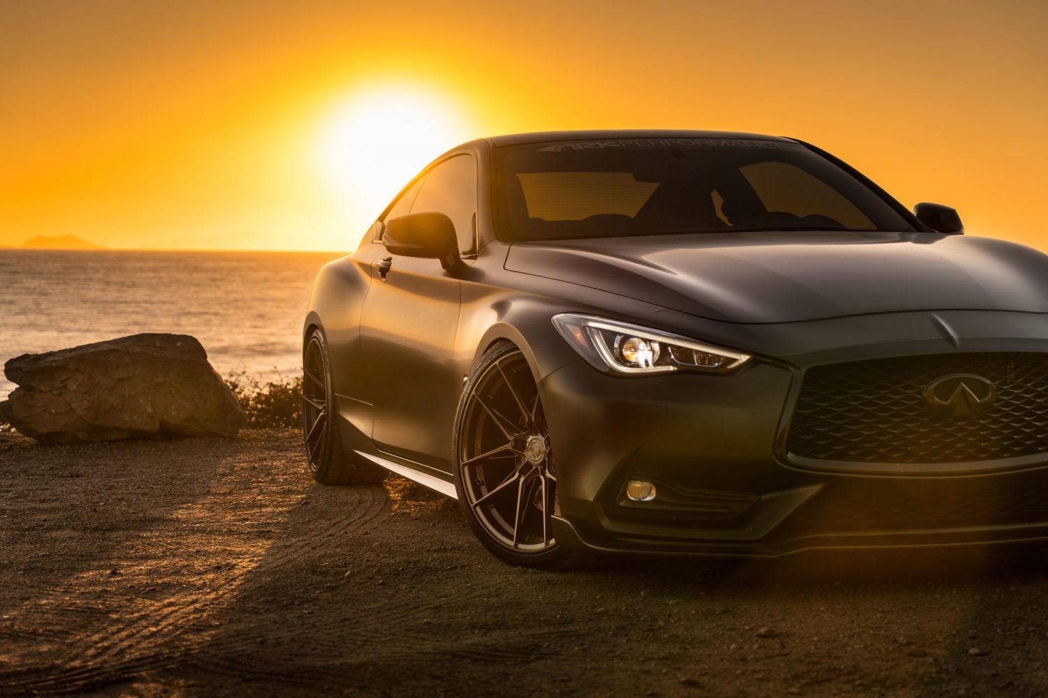 Infiniti Q60S Black with Bronze Vertini RFS1.8 Aftermarket Wheels Wheel ...