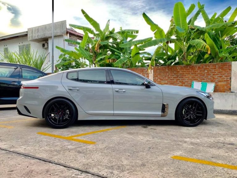 Kia Stinger Grey with Niche Methos M194 Aftermarket Wheels | Wheel Front