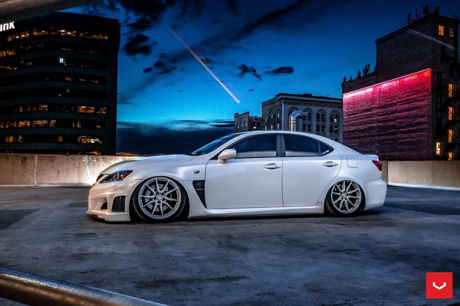 Lexus ISF White with Vossen HF-3 Aftermarket Wheels | Wheel Front