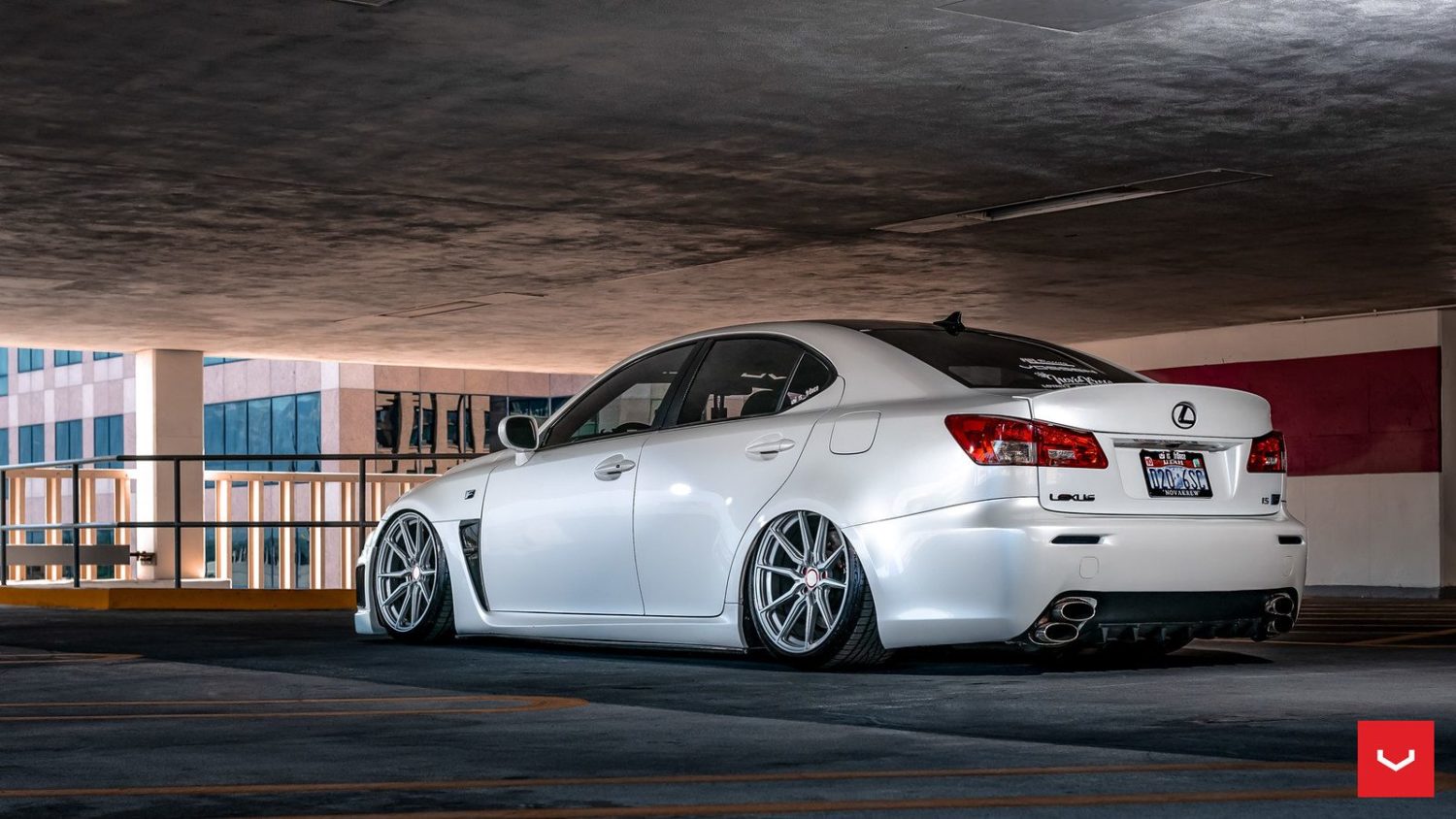 Lexus ISF White with Vossen HF-3 Aftermarket Wheels | Wheel Front