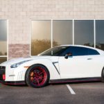 Nissan GT-R R35 White with Gloss Red Rohana RF2 | Wheel Front