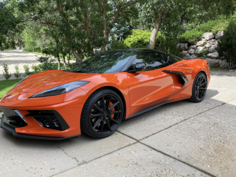 Chevrolet Corvette C8 Stingray Sebring Orange Vossen HF-3 | Wheel Front