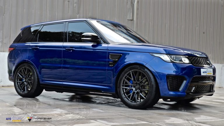Range Rover Sport SVR Blue with Vorsteiner V-FF 107 Aftermarket Wheels ...