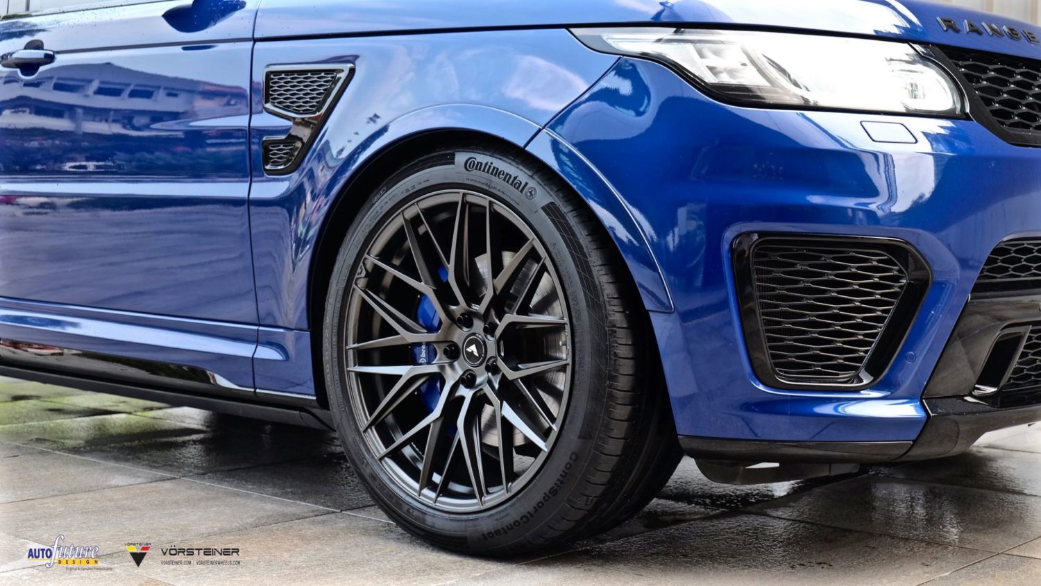 Range Rover Sport SVR Blue with Vorsteiner V-FF 107 Aftermarket Wheels ...