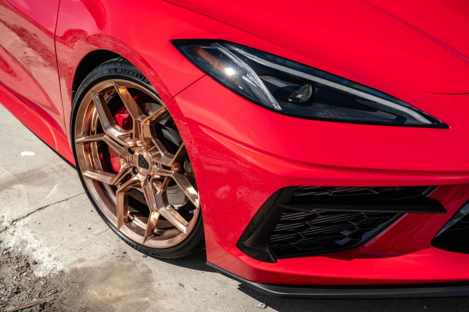 Chevrolet Corvette C8 Stingray Red Blaque Diamond BD-F25 | Wheel Front