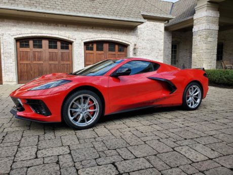 Chevrolet Corvette C8 Stingray Red with Silver Forgeline Flow Formed ...