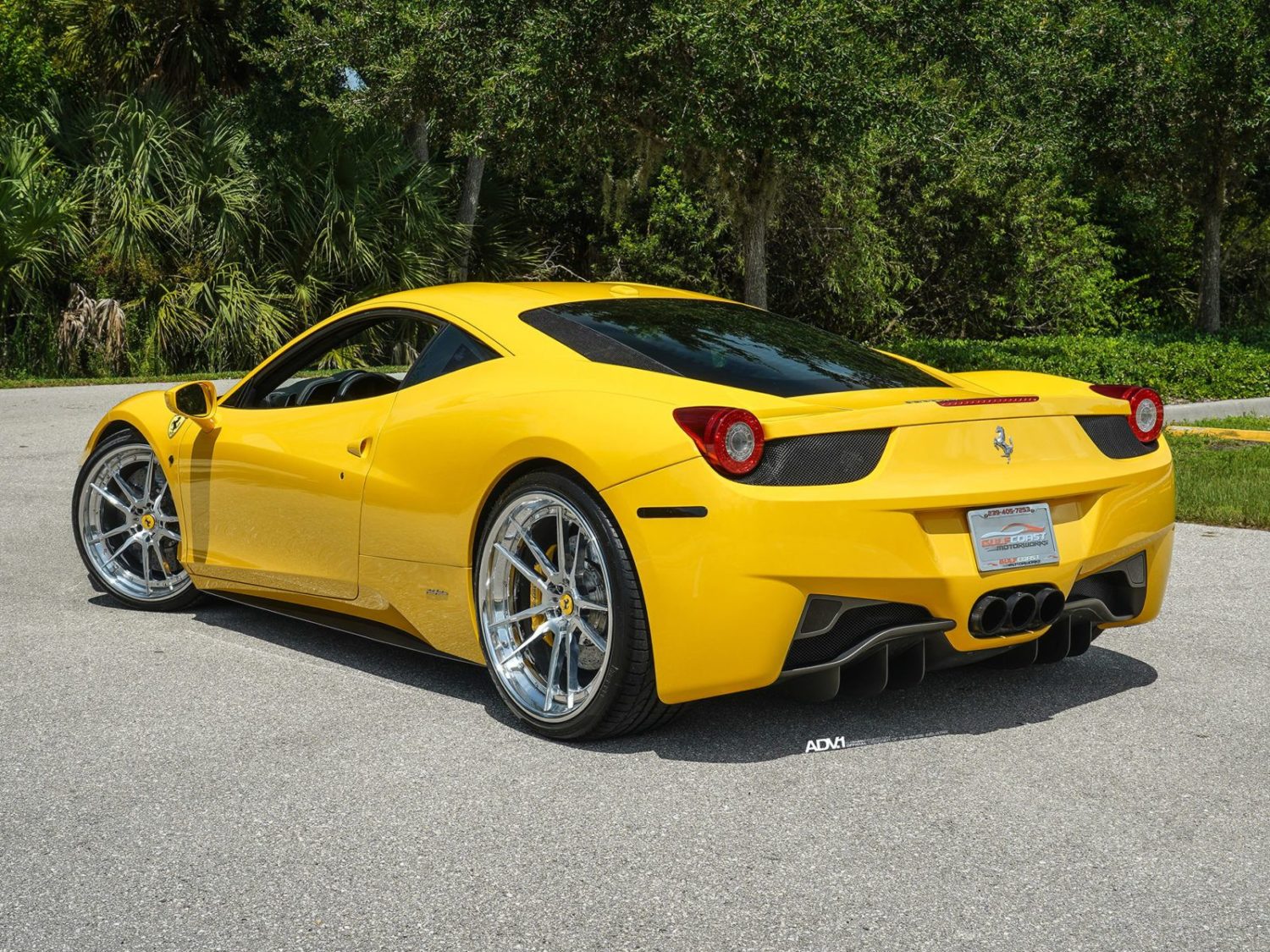 Ferrari 458 Yellow with ADV.1 ADV5.2 TRACK SPEC CS Aftermarket Wheels ...