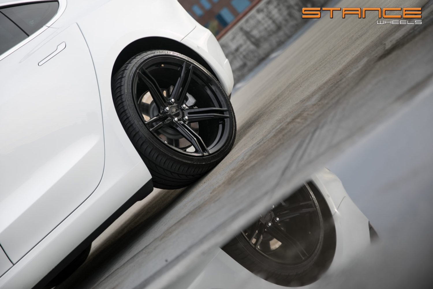Tesla Model 3 White Stance SF08 | Wheel Front