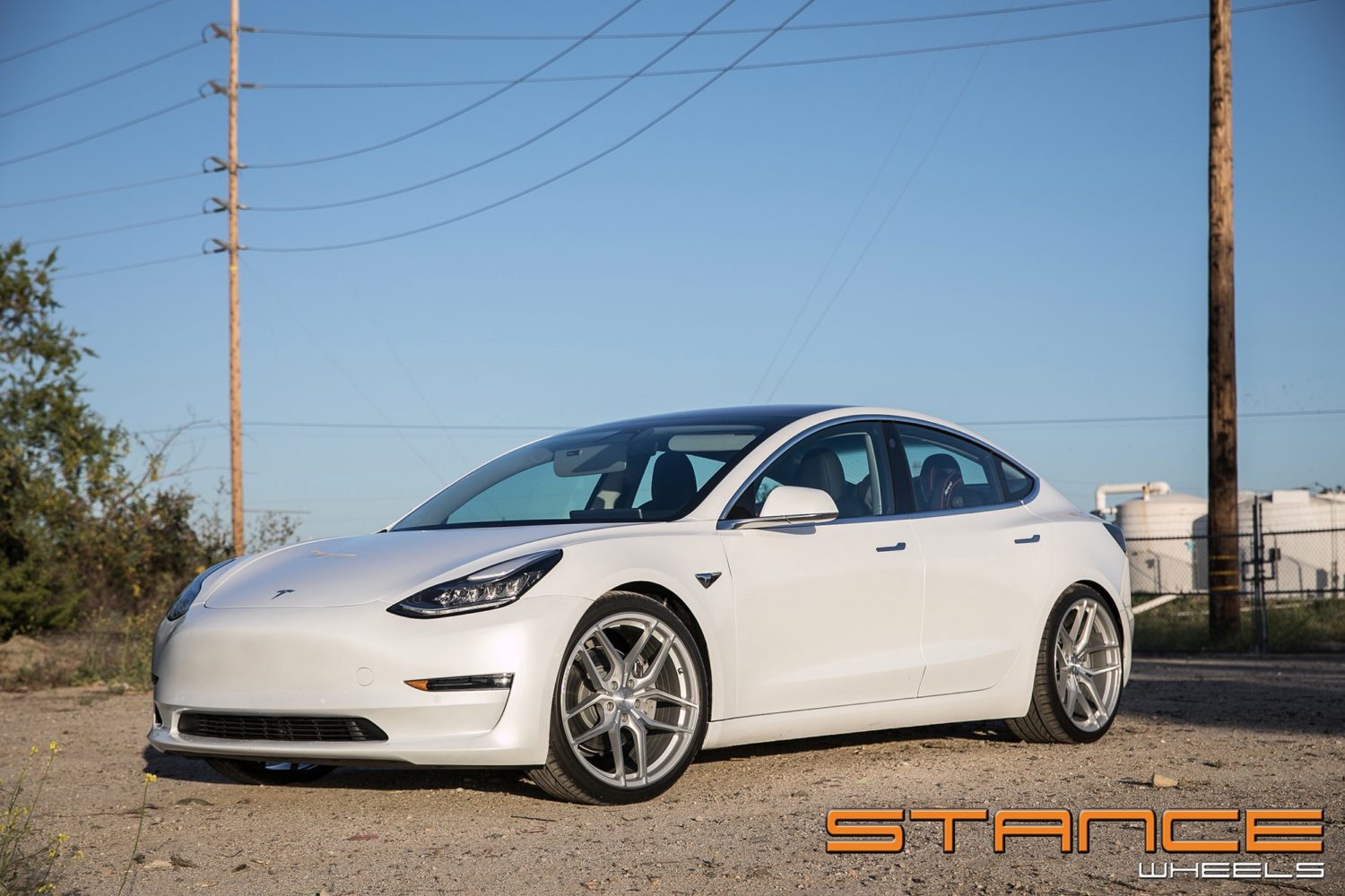 Tesla Model 3 White Stance SF03 | Wheel Front