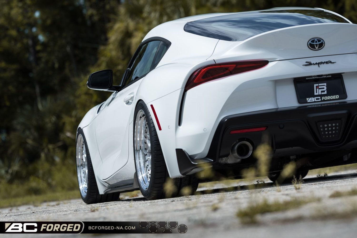 Toyota Supra GR White with BC Forged MLE81 Aftermarket Wheels | Wheel Front