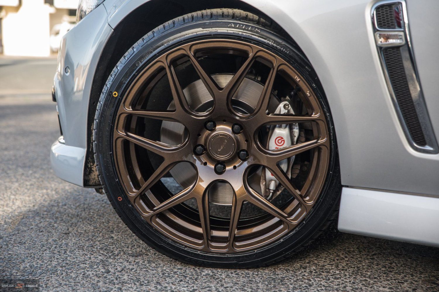 Holden Commodore VF SS Silver with Bronze Koya SF07 Aftermarket Wheels ...
