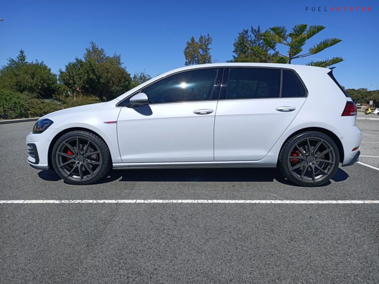 Volkswagen Golf GTI 7 White with TSW Sprint Aftermarket Wheels Wheel ...