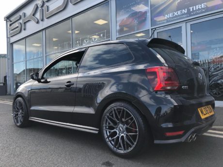Volkswagen Polo GTI Black with Bola B17 Aftermarket Wheels | Wheel Front