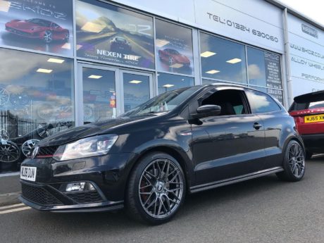 Volkswagen Polo GTI Black with Bola B17 Aftermarket Wheels | Wheel Front